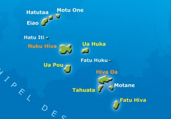 The Bay of Virgins, The island of Fatu Hiva, Marquesas, French ...